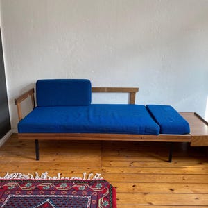 Vintage Blue Scandinavian Daybed in Wood - Etsy