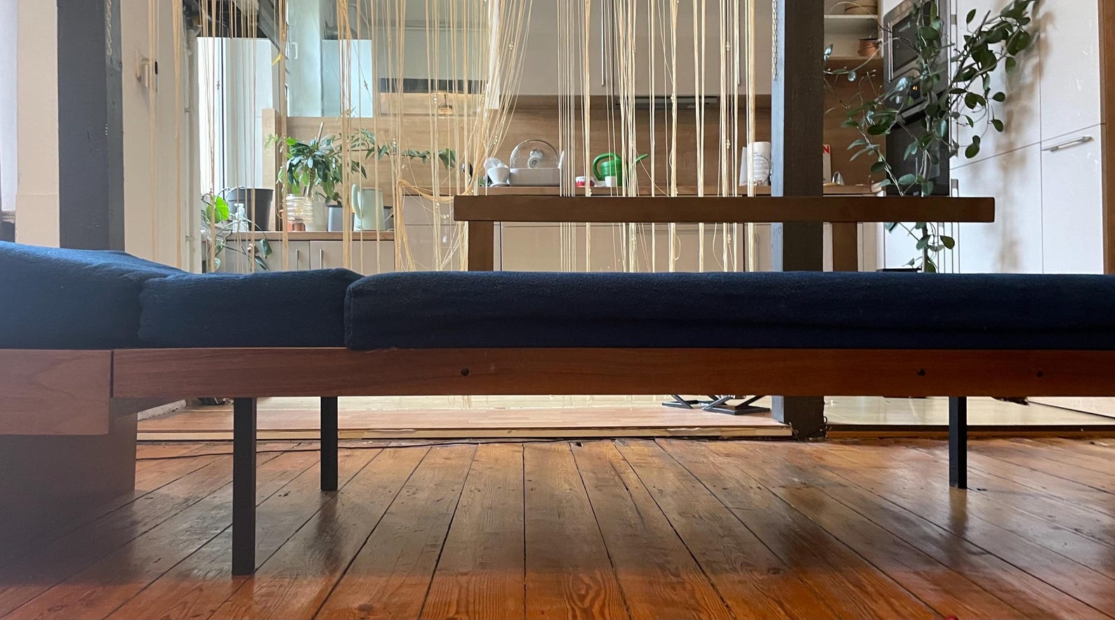 Vintage Blue Scandinavian Daybed in Wood - Etsy