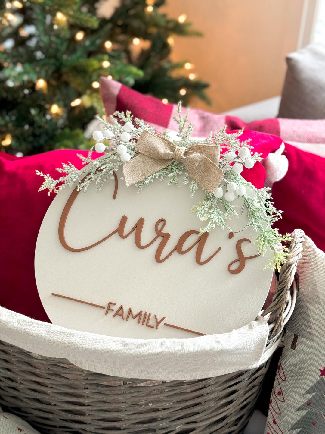 Personalized Family Door Sign, Custom Wooden Welcome Front Door Sign ...