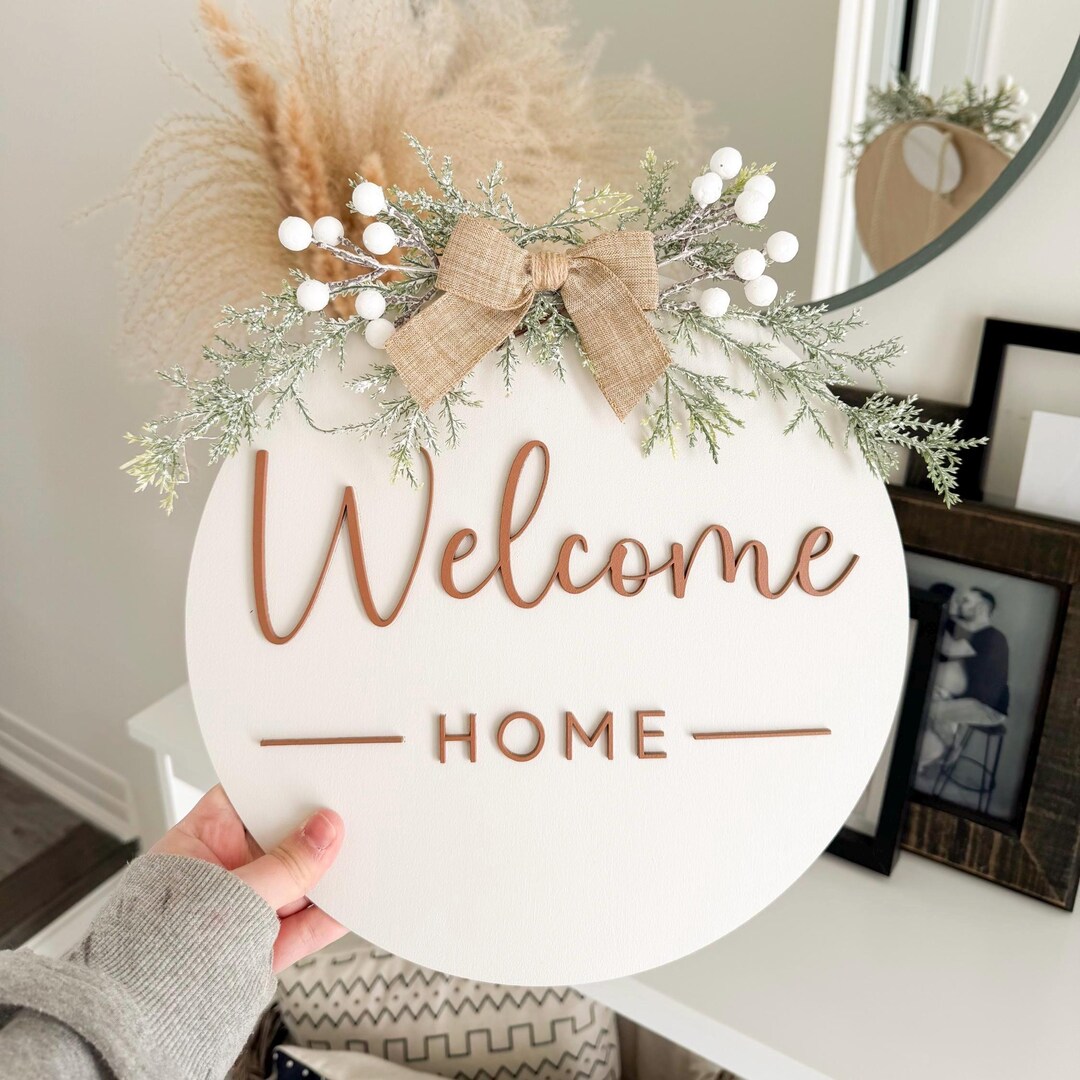 Welcome Family Door Sign, Peronalized Sign, Custom Wooden Welcome Front ...