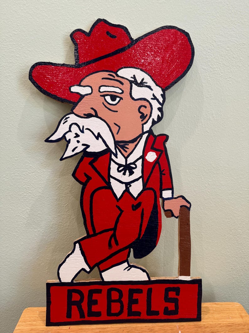 Ole Miss Colonel Reb Art Wood Sign small Col Reb Version Handmade - Etsy