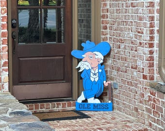 Ole Miss Colonel Reb Art Wood Sign handcrafted Ole Miss Rebel Sign - Etsy