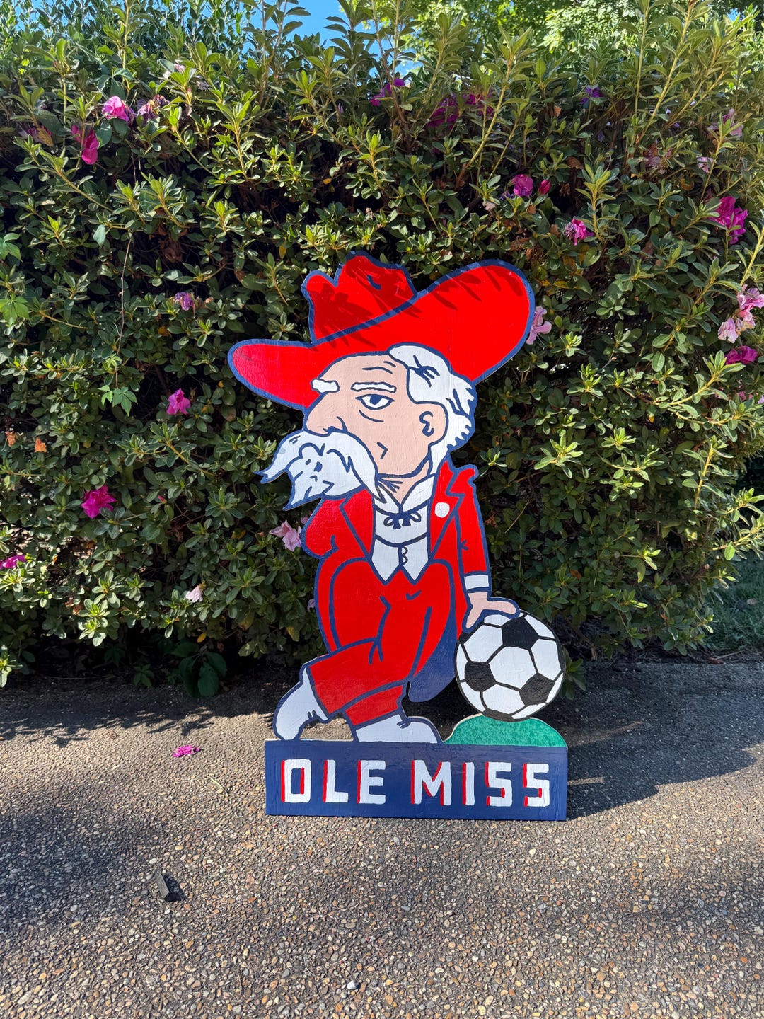 Ole Miss Soccer / Colonel Reb With Soccerball Sign Handcrafted Wooden ...