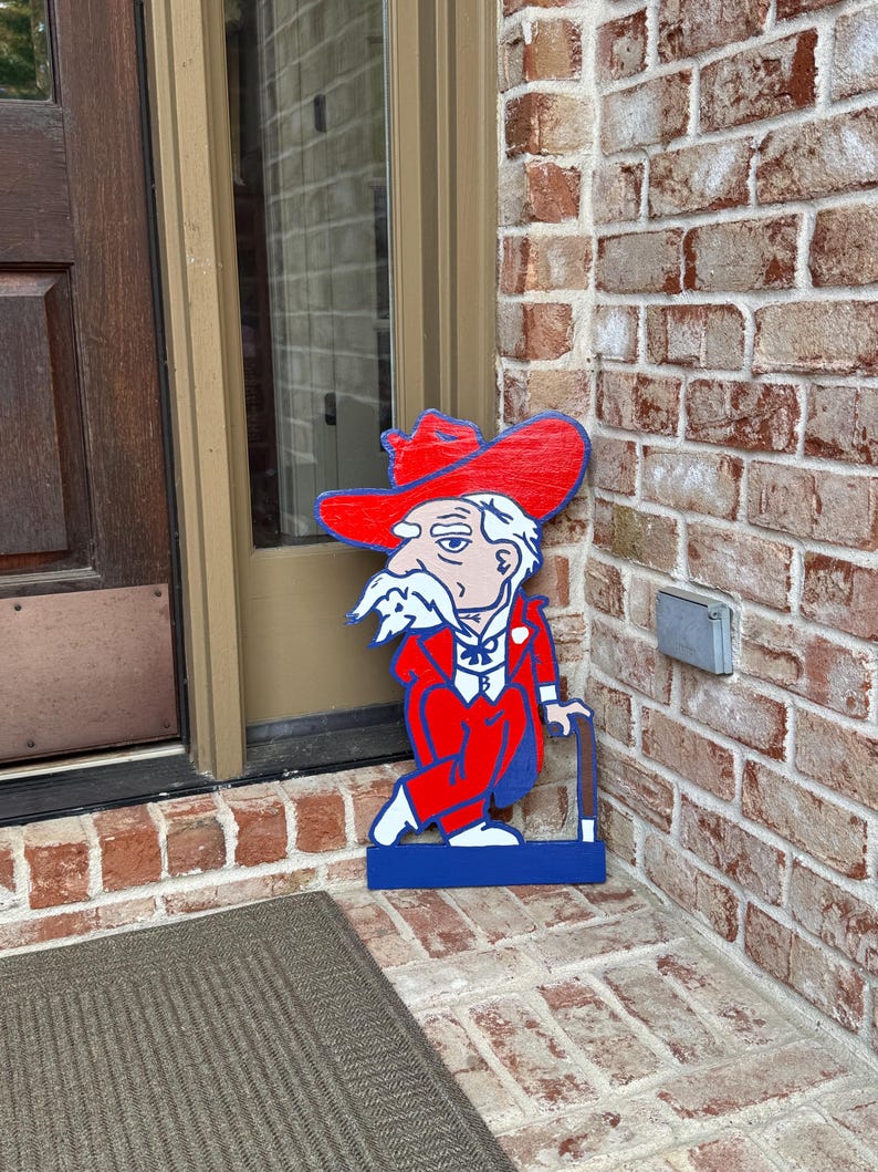 Colonel Reb Ole Miss Sign – Handcrafted Wood Art for Rebels Fans, Game ...