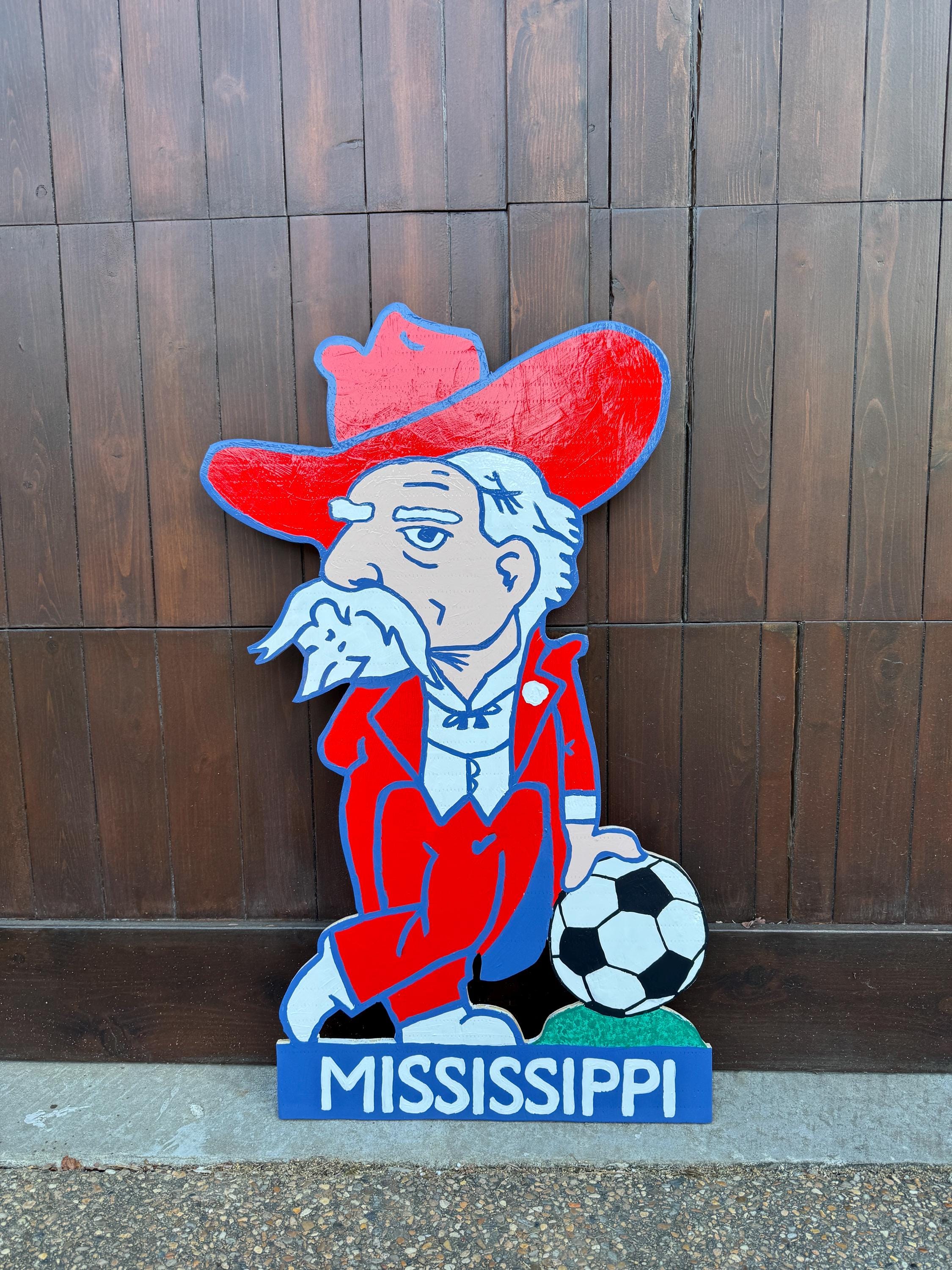 Colonel Reb Ole Miss Soccer Sign – Handcrafted Wood Art for Rebels Fans ...