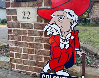 Ole Miss Colonel Reb Art Wood Sign -handcrafted Ole Miss Rebel Sign - Etsy