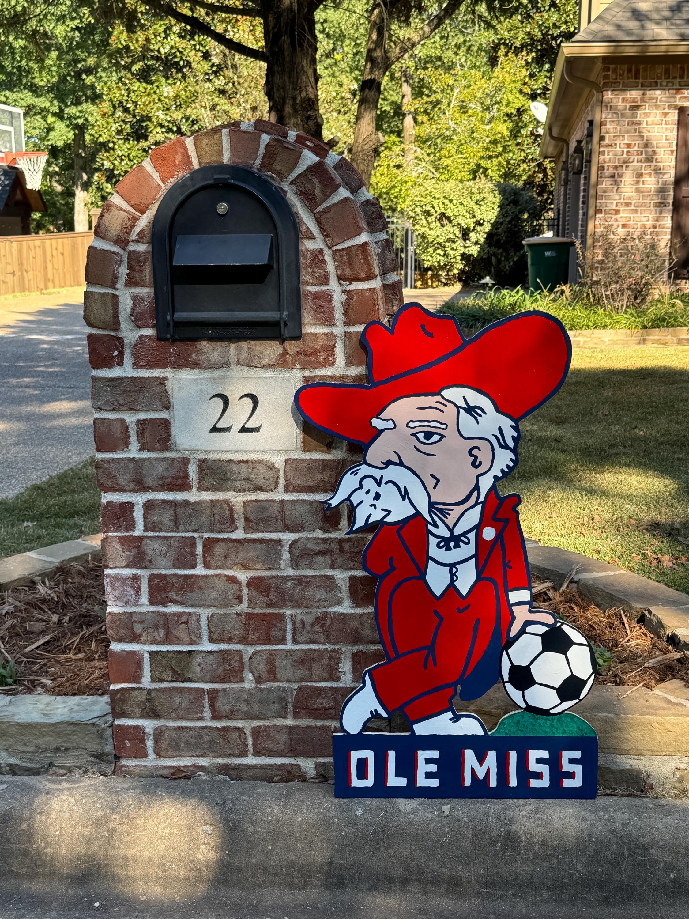 Ole Miss Soccer / Colonel Reb With Soccerball Sign Handcrafted Wooden ...