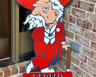 Ole Miss Colonel Reb Art Wood Sign handcrafted Ole Miss Rebel Sign - Etsy