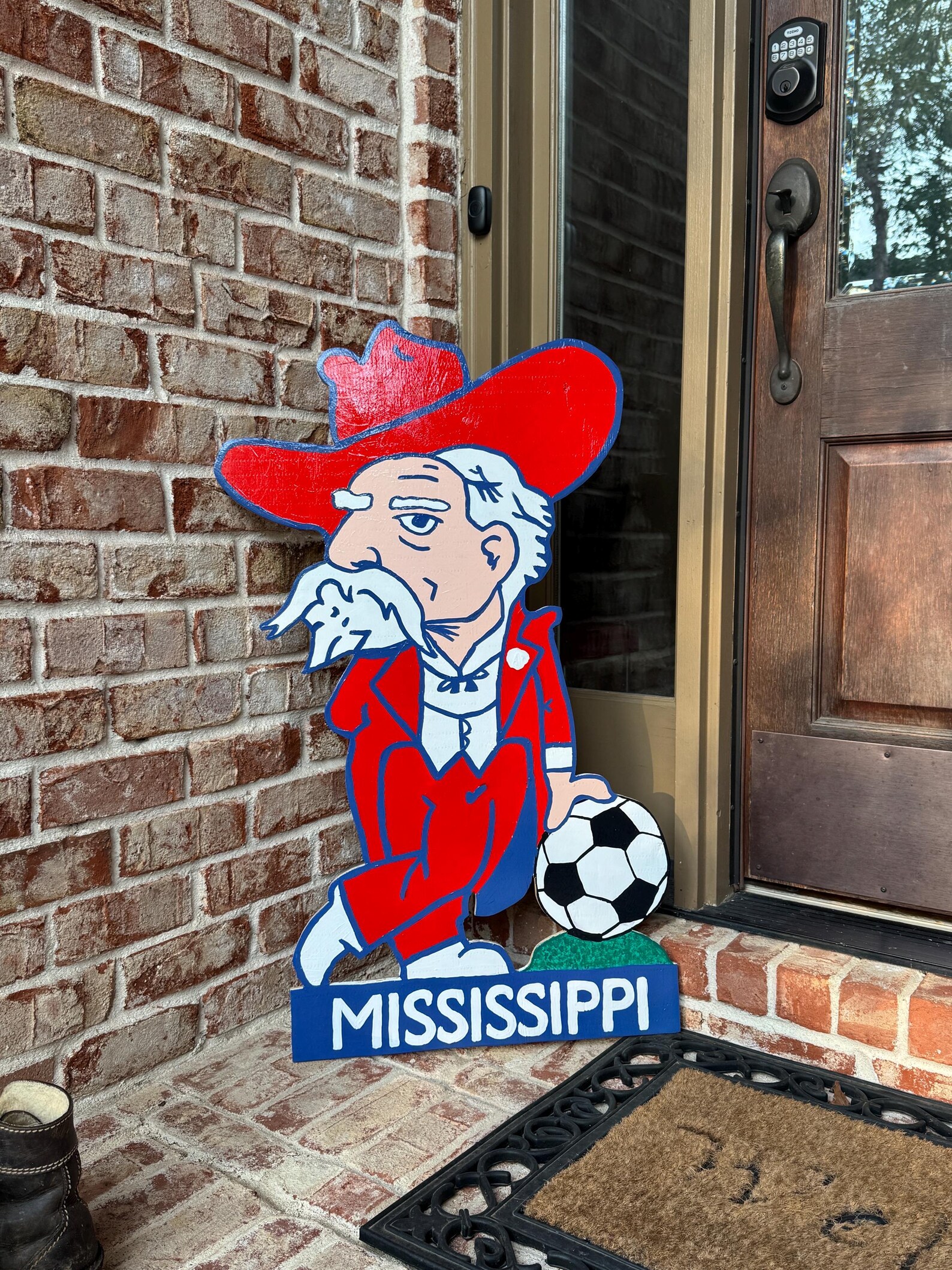 Colonel Reb Ole Miss Soccer Sign – Handcrafted Wood Art for Rebels Fans ...
