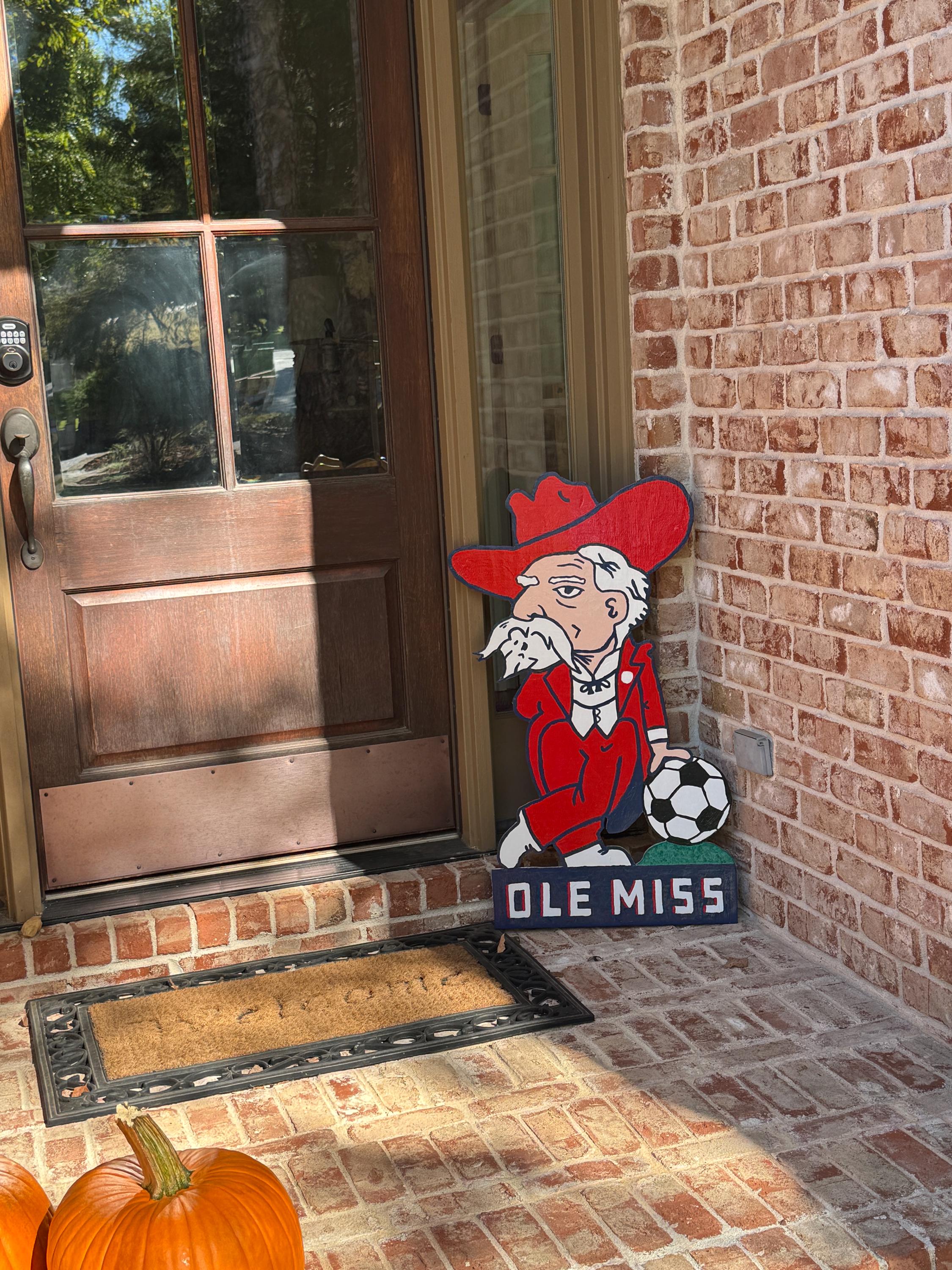 Ole Miss Soccer / Colonel Reb With Soccerball Sign Handcrafted Wooden ...