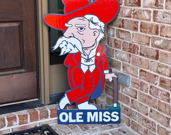Ole Miss Colonel Reb Art Wood Sign -handcrafted Ole Miss Rebel Sign - Etsy