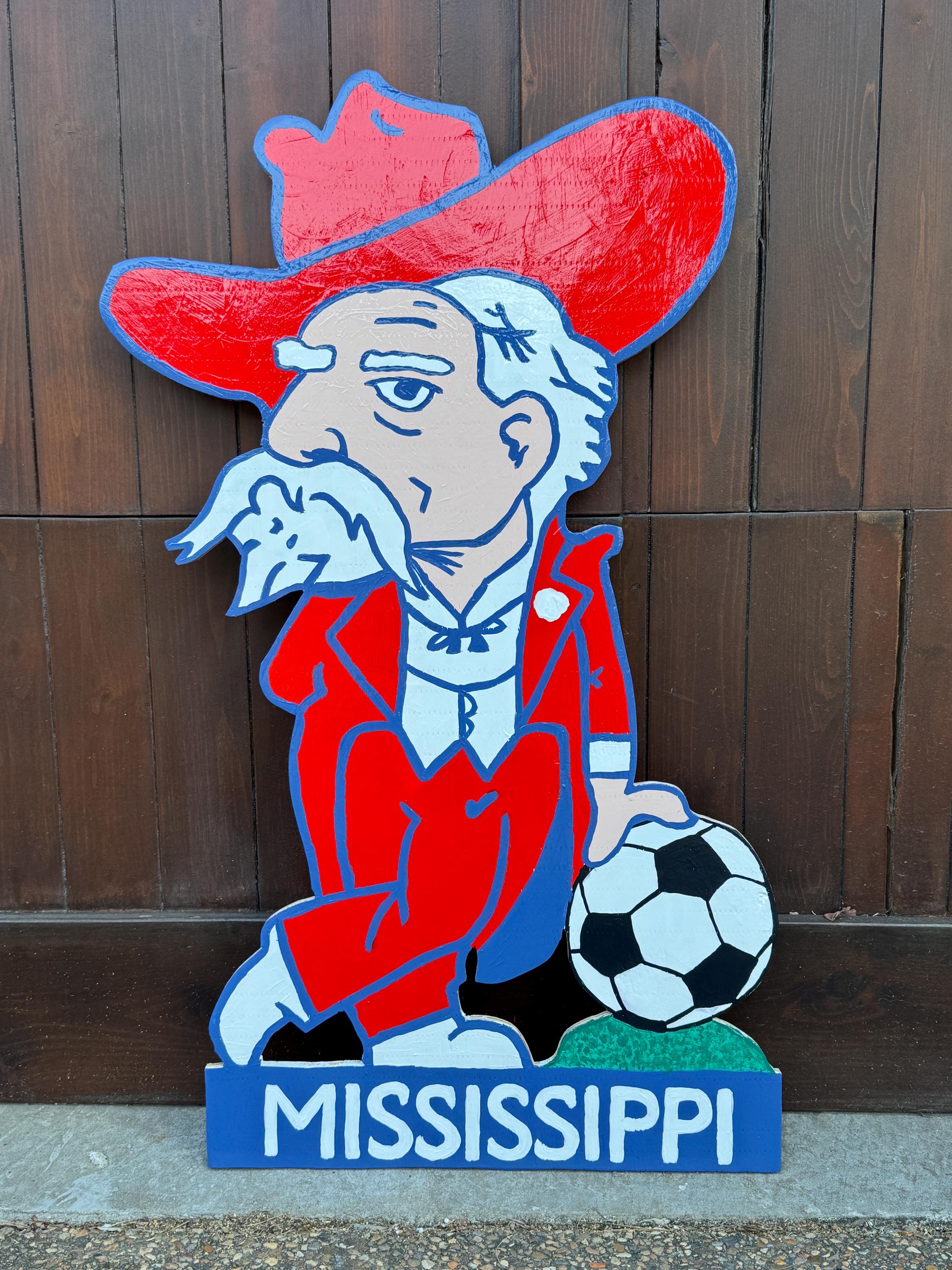 Colonel Reb Ole Miss Soccer Sign – Handcrafted Wood Art for Rebels Fans ...