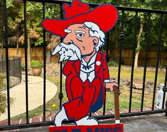 Ole Miss Colonel Reb Art Wood Sign handcrafted Ole Miss Rebel Sign - Etsy