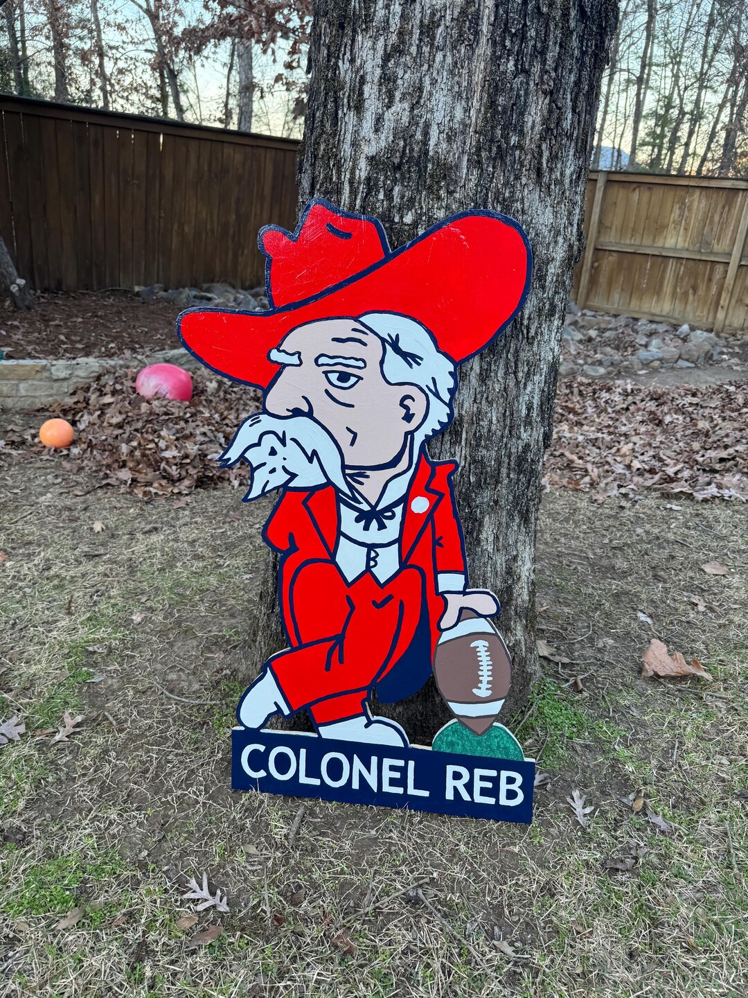 Colonel Reb Ole Miss Football Sign – Handcrafted Wood Art for Rebels ...