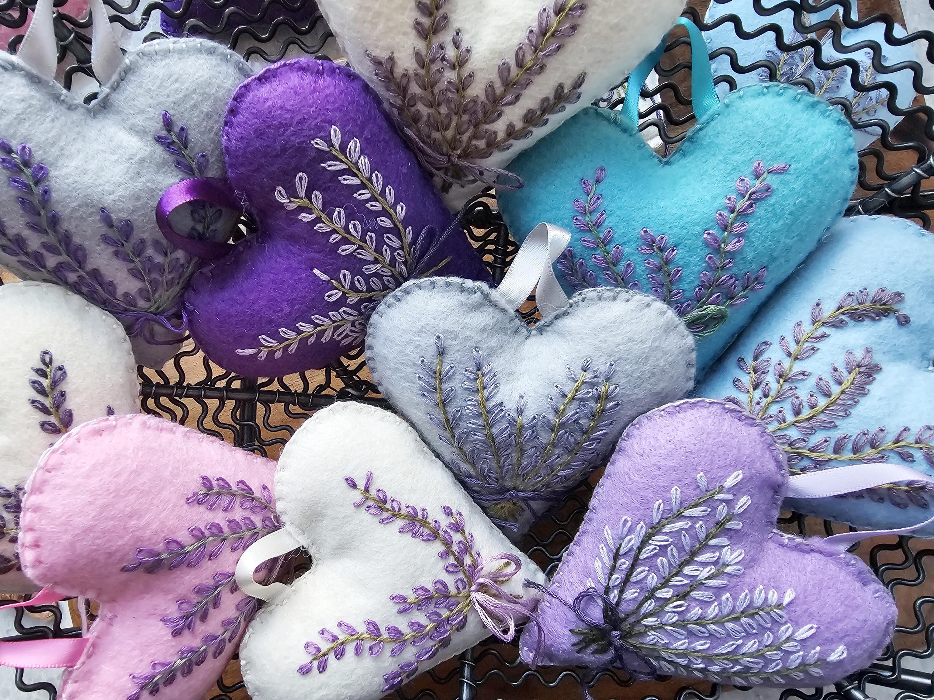 Hand Embroidered Heart Lavender Sachet - Etsy