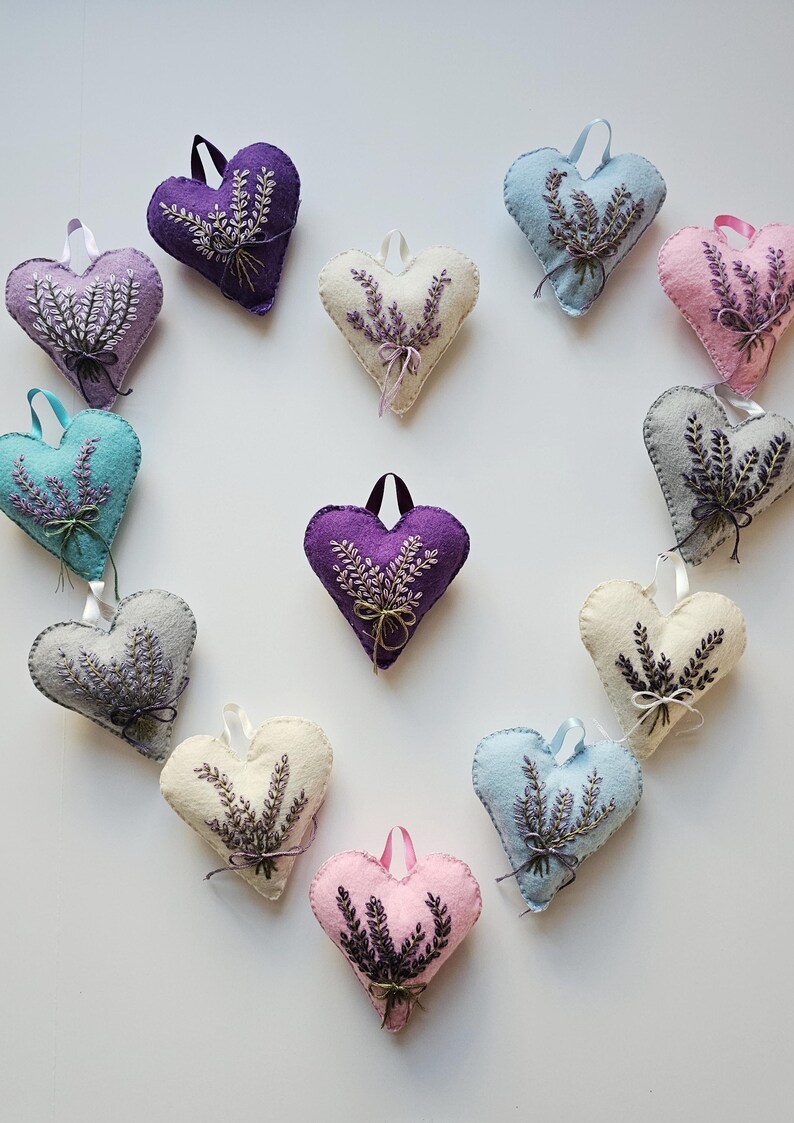 Hand Embroidered Heart Lavender Sachet - Etsy