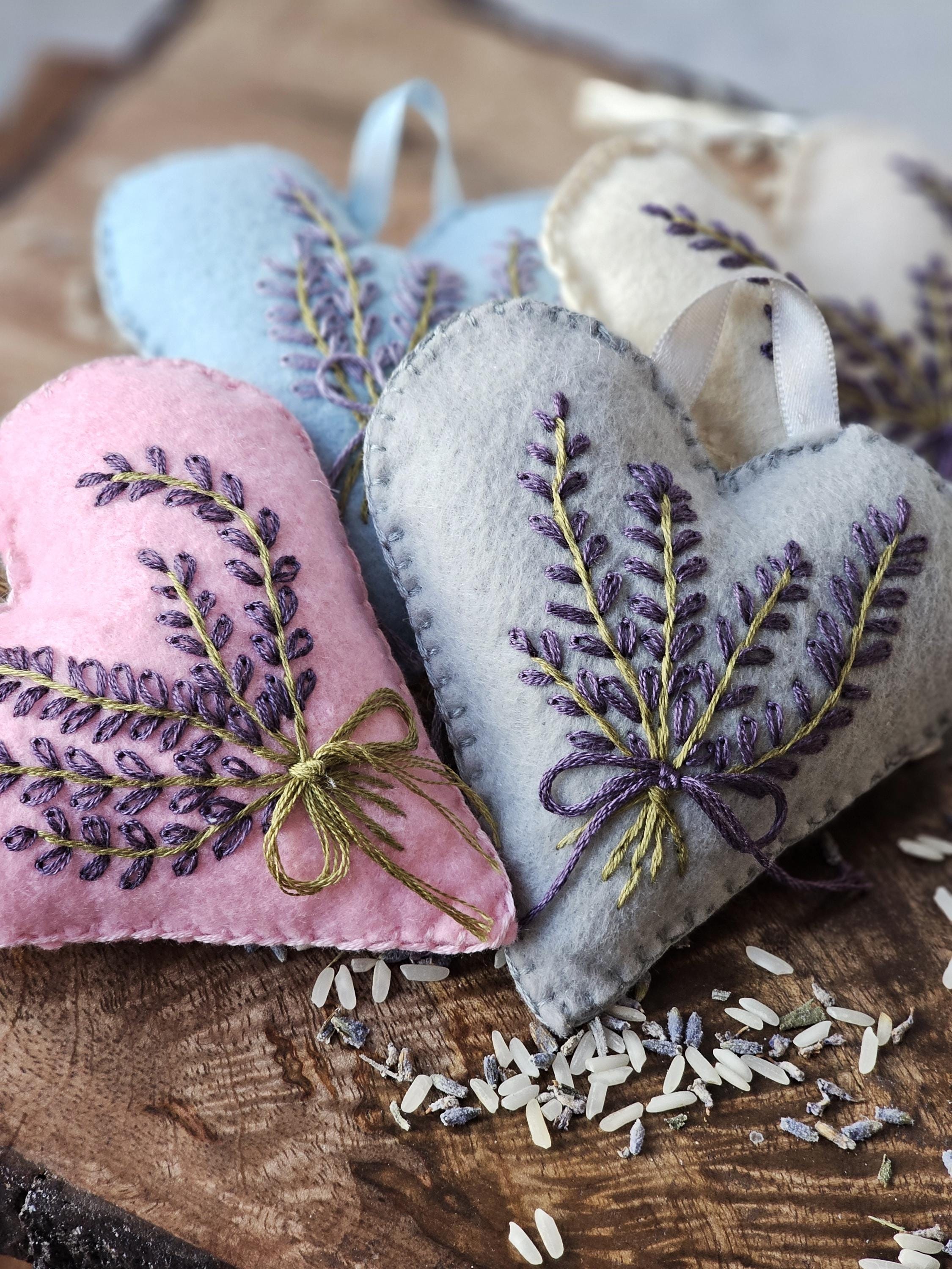 Hand Embroidered Heart Lavender Sachet - Etsy