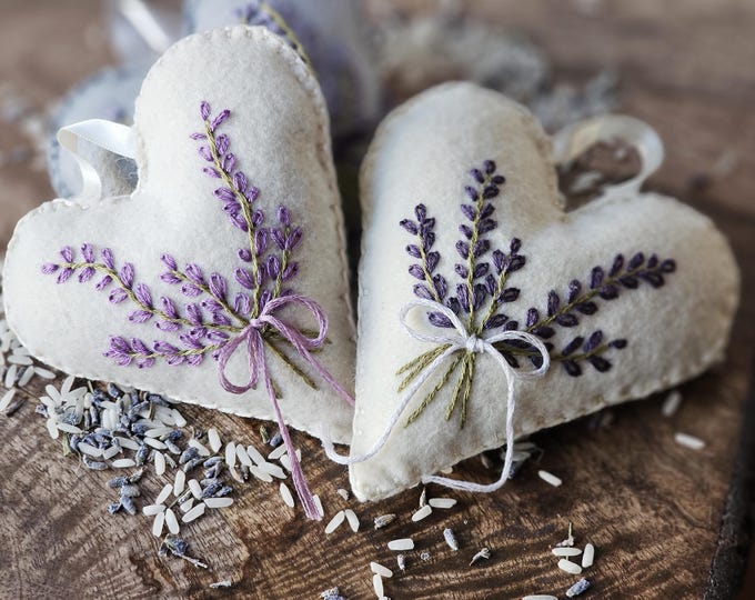 Hand Embroidered Heart Lavender Sachet - Etsy