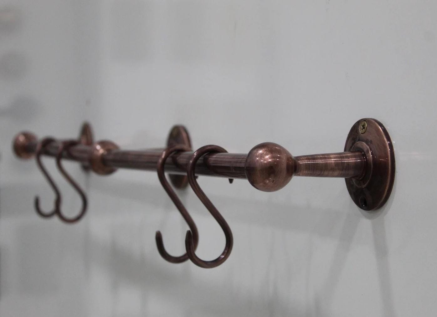 Antique Unlacquered Copper Pot Rack, Vintage Handmade Copper Pot Rack ...