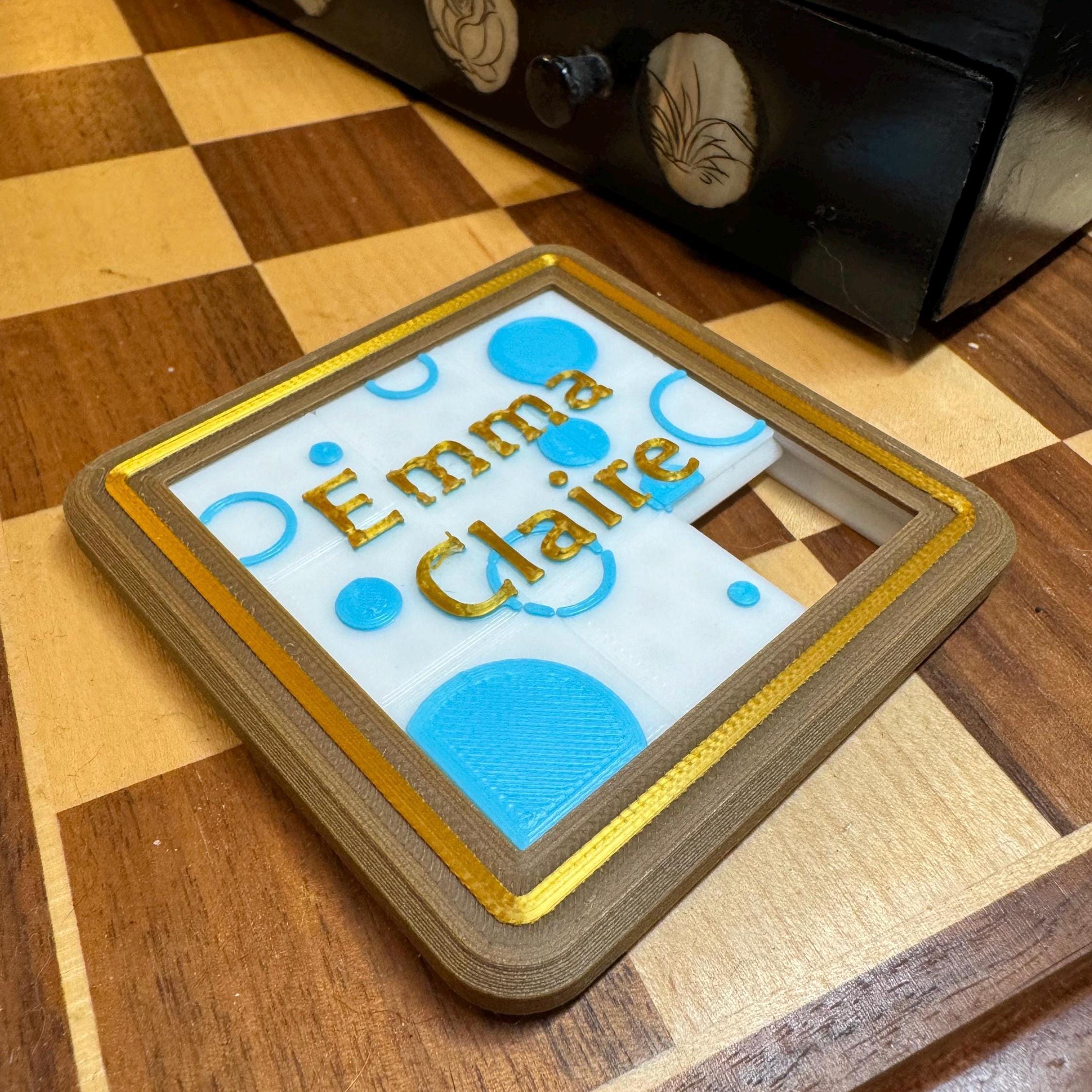 Personalized 3x3 Sliding Tile Puzzle, 3D Printed - Etsy