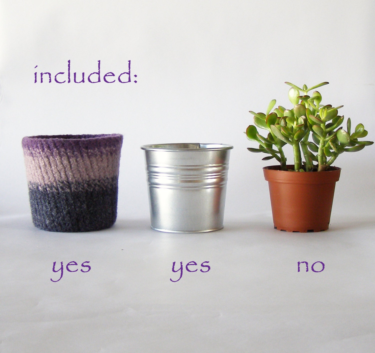 Felted Wool Planter With Waterproof Lining - Tweed Brown and Red ...