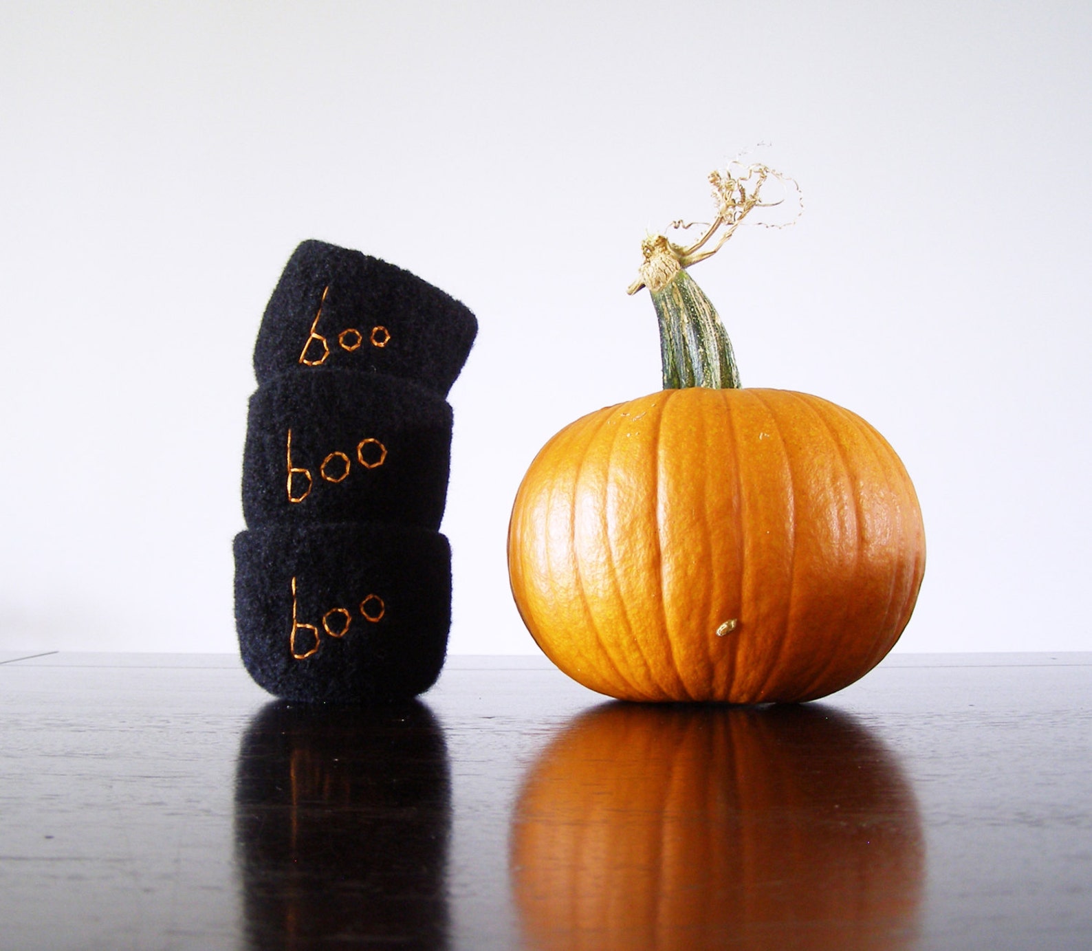 Halloween Boo Bowl Felted Wool Bowl in Black With - Etsy
