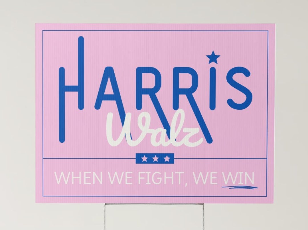 Pink Kamala Harris Tim Walz Yard Sign - Etsy