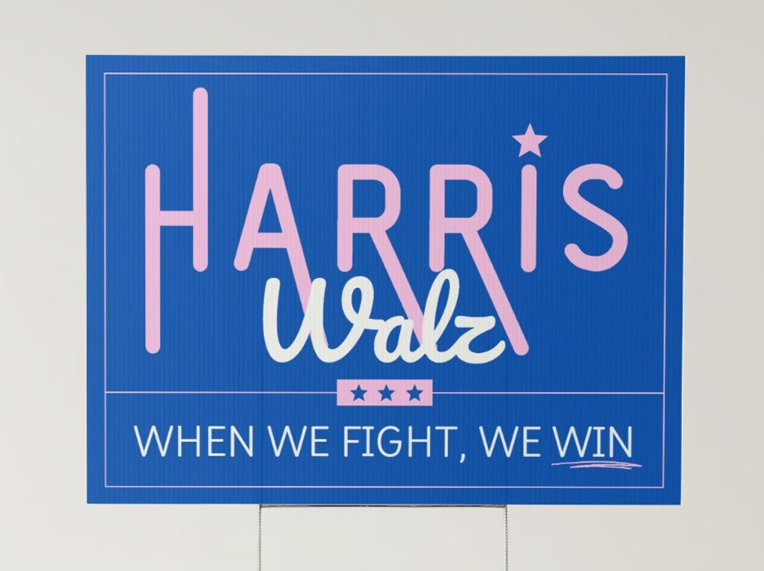 Kamala Harris Tim Walz Yard Sign Campaign Poster Digital Download - Etsy