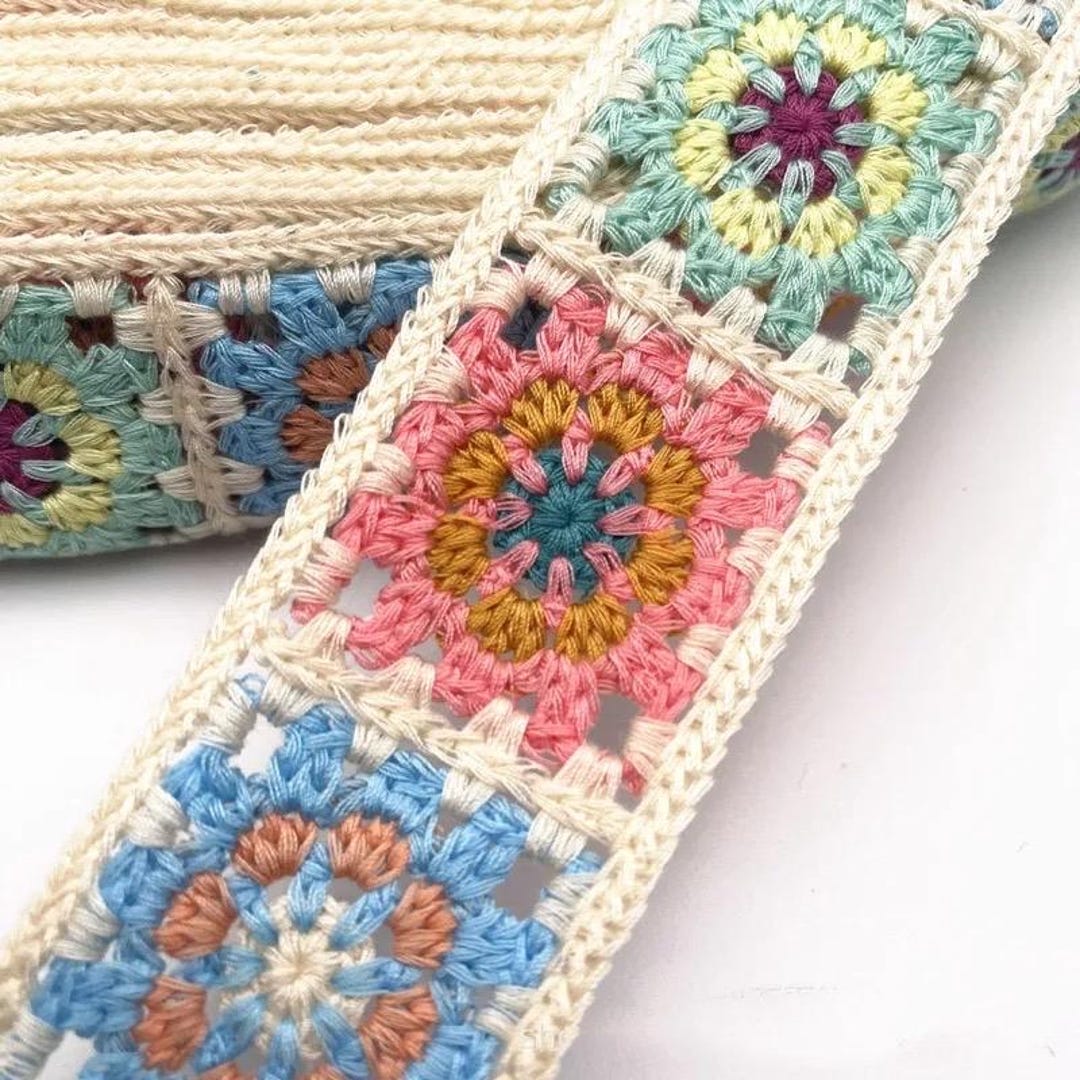 1 Yard Handmade Crochet Ribbon 100% Cotton Lace Ribbon, Crocheted Lace ...