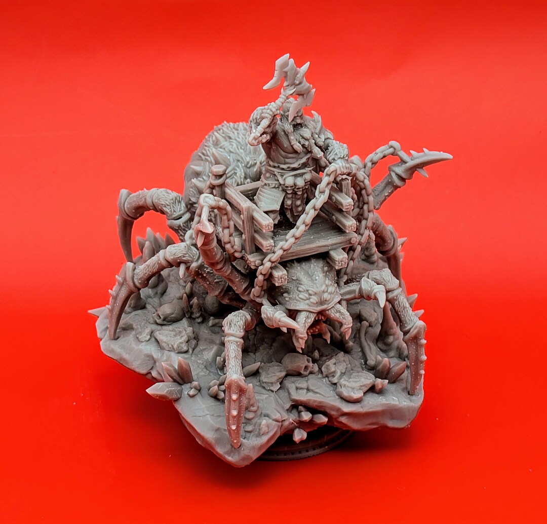 Dwarf Spider Rider Unpainted Miniature - Etsy