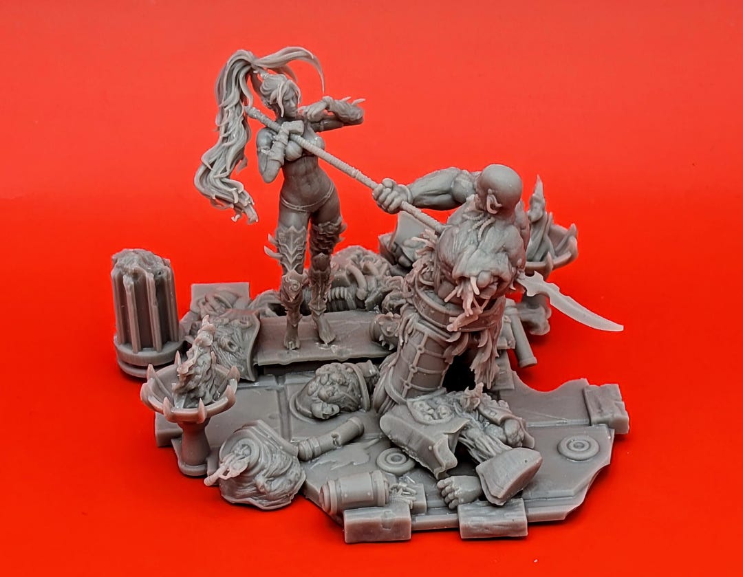 Dark Gladiator Unpainted Miniature Diorama - Etsy
