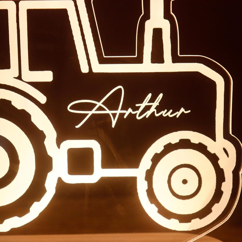 Personalised Tractor Night Light, Digger Light, Tractor Light, Nursery ...