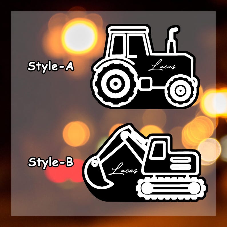 Personalised Tractor Night Light, Digger Light, Tractor Light, Nursery ...