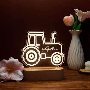 Personalised Tractor Night Light, Digger Light, Tractor Light, Nursery ...