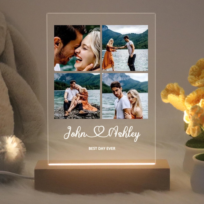 Personalized Photo Night Light, Photo Collage LED Light, Custom Photo ...