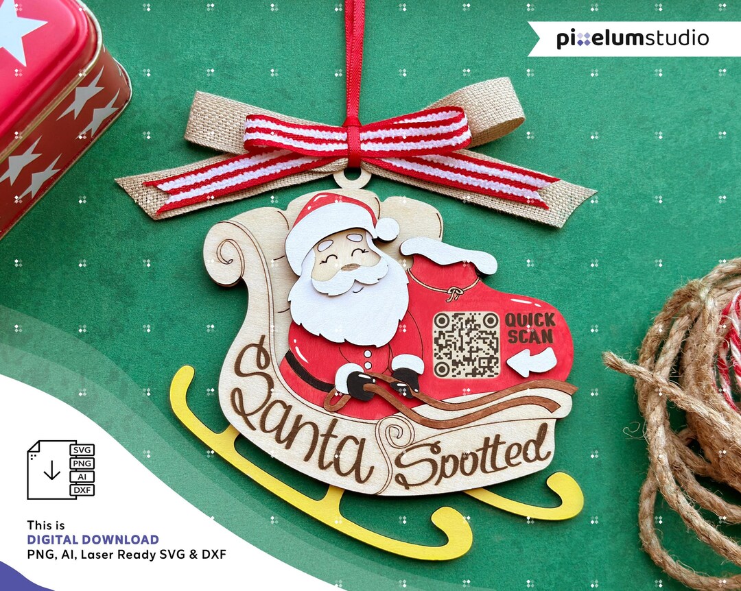 Santa Sleigh Tracker: Interactive Christmas Svgs for Ornaments ...