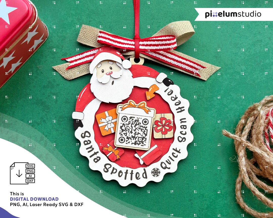 Santa With Sack | QR Code Tracker: Interactive Christmas Svgs for ...