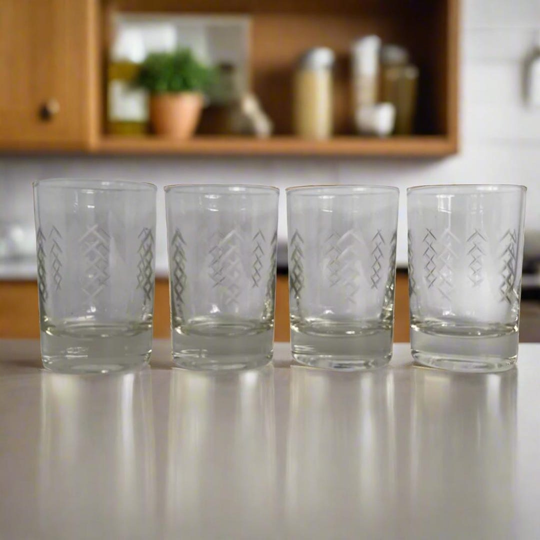 Vintage Javit Crystal Etched Juice Glasses (set of 4) - Etsy