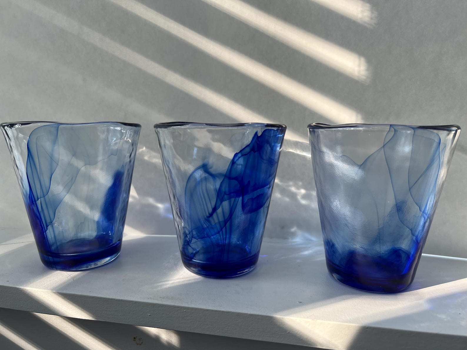 Bormioli Rocco Murano Cobalt Blue Low Ball Glasses Set of 3 - Etsy