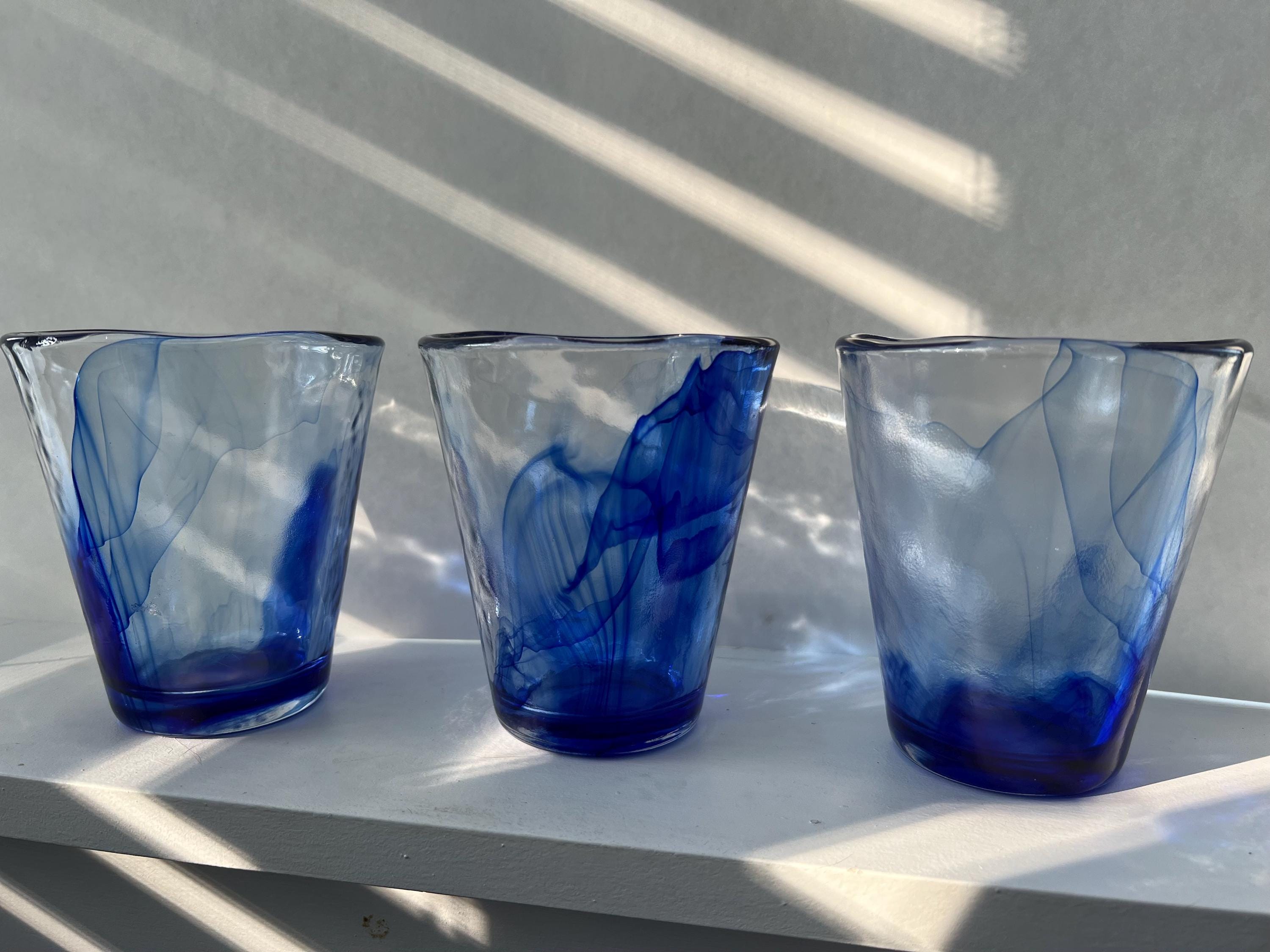Bormioli Rocco Murano Cobalt Blue Low Ball Glasses Set of 3 - Etsy