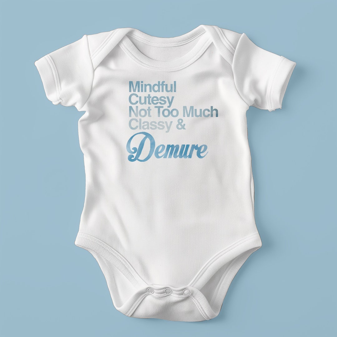 Demure Meme Baby Clothes | Very Demure, Mindful One Piece Outfit ...