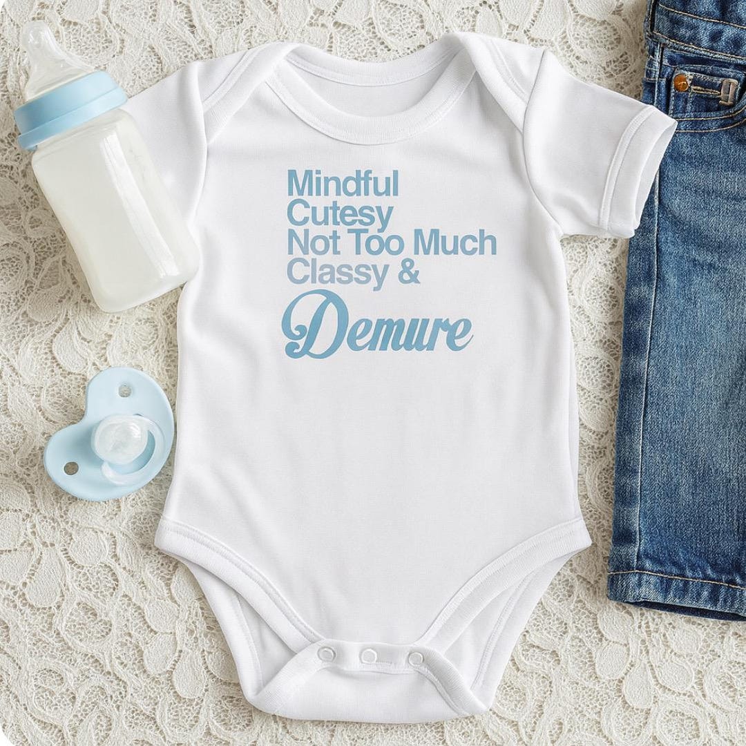 Demure 100% Cotton Baby Bodysuit – Mindful Infant Clothes - Etsy