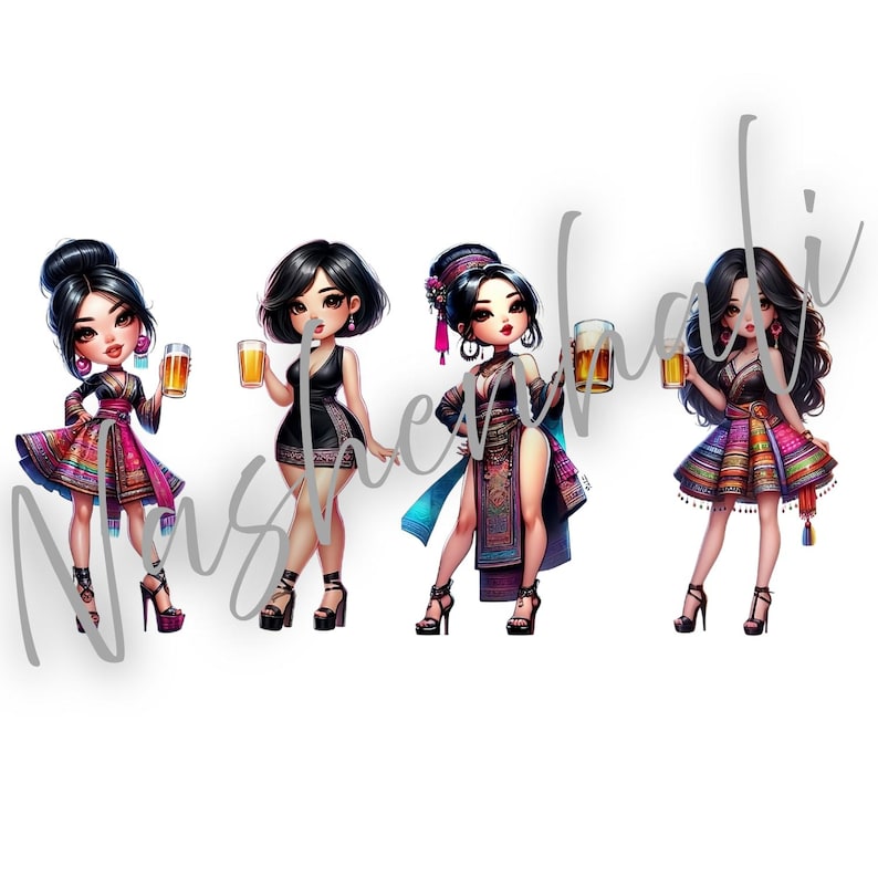 Hmong Chibi PNG: Asian Girl Clip Art (digital Download for Sublimation ...