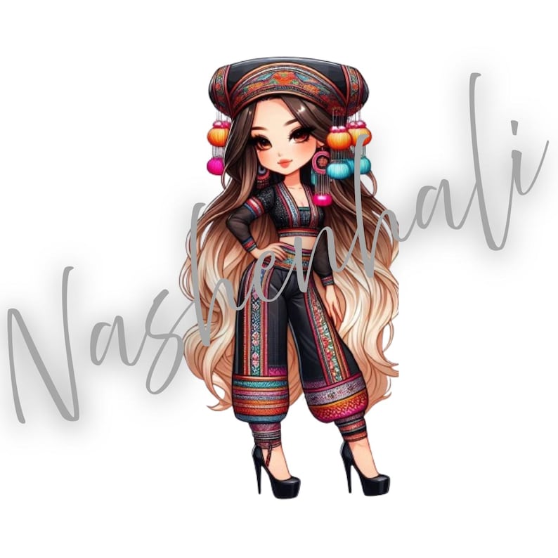 Hmong Chibi PNG: Asian Girl Clip Art (digital Download for Sublimation ...