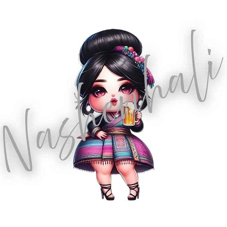 Hmong Chibi PNG: Asian Girl Clip Art (digital Download for Sublimation ...