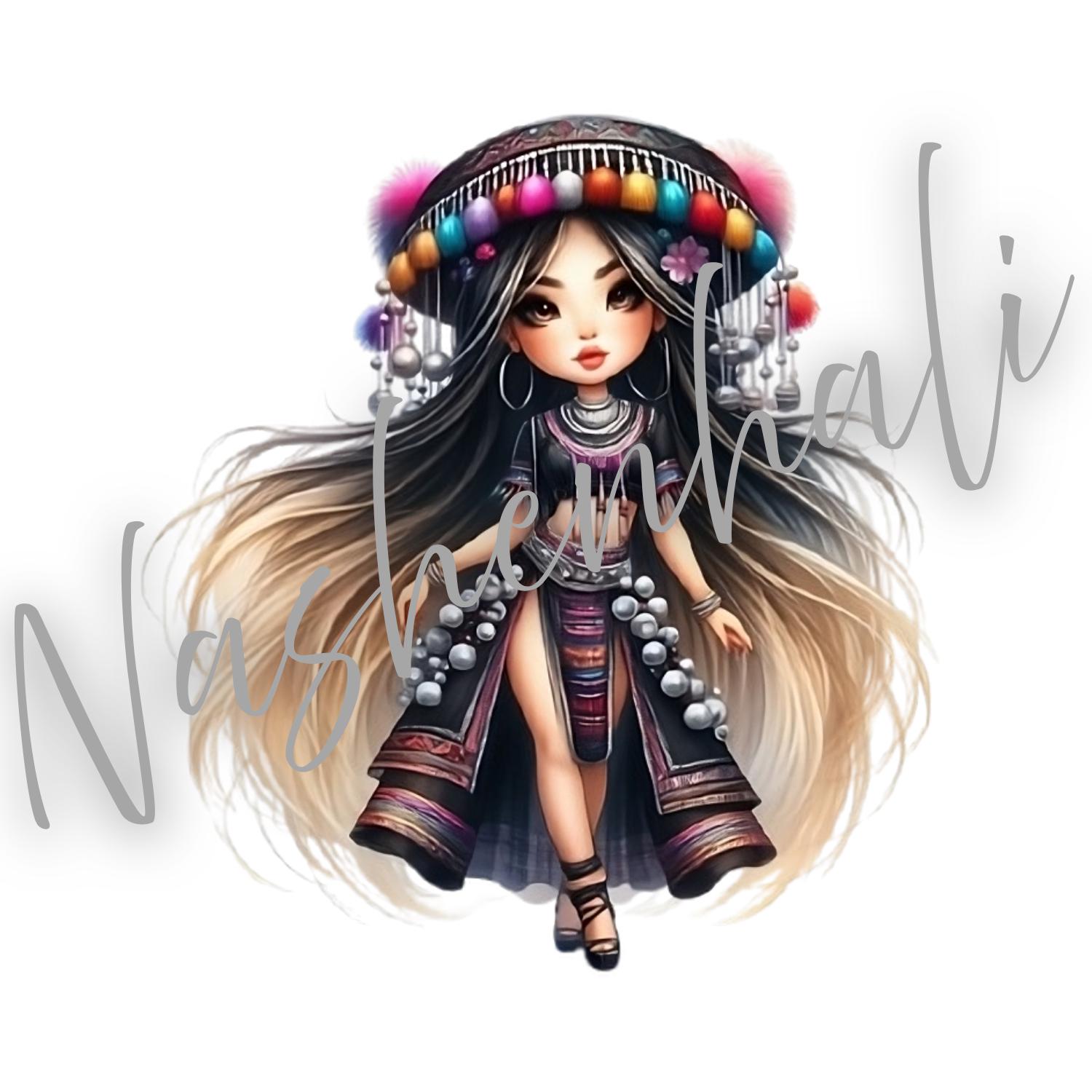 Hmong Chibi PNG: Asian Girl Clip Art (digital Download for Sublimation ...