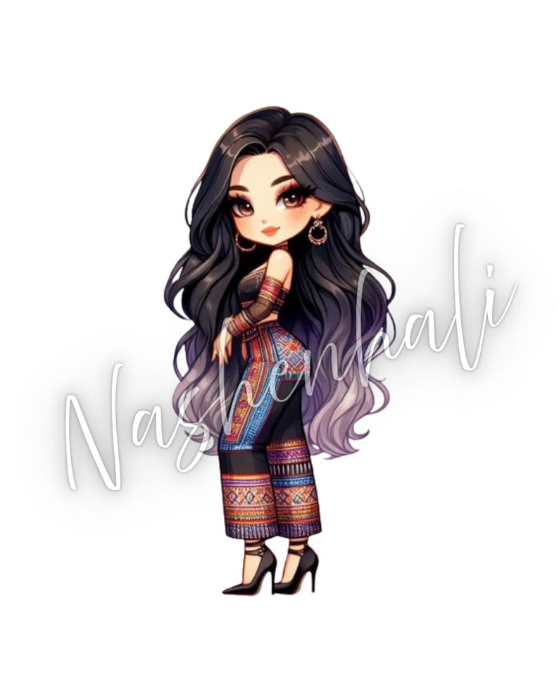 Hmong Chibi PNG Clipart: Asian Girl Illustration (digital Download ...