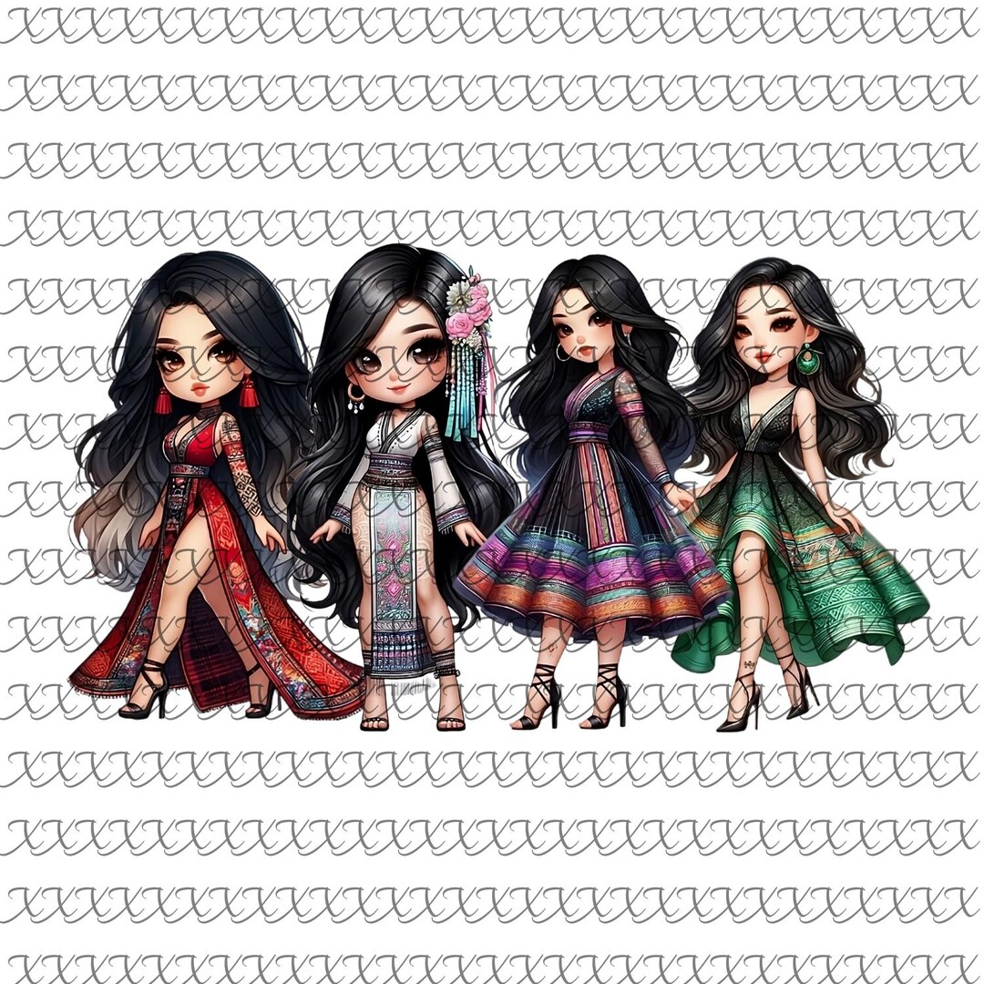 Hmong Asian Chibi, PNG, Hmong Clip Art, Hmong Girl, Asian Chibi Women ...
