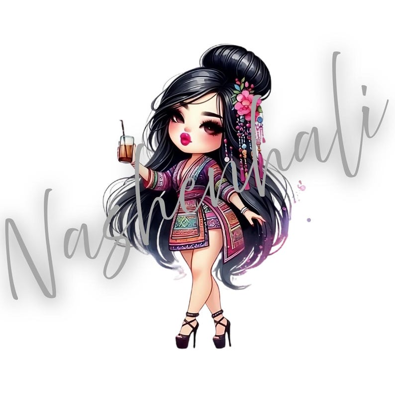 Hmong Chibi PNG: Asian Girl Clip Art (digital Download for Sublimation ...