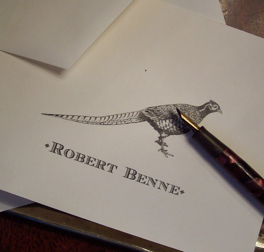 Personalized Pheasant Notecards, Monogrammed Pheasant Hunting Bird Note ...